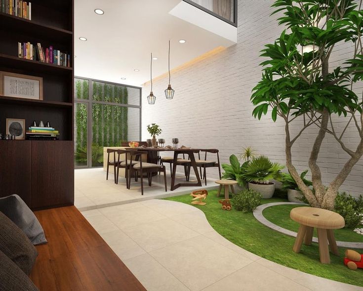 6 Inspirasi Desain Taman dalam Rumah Minimalis di Lahan Sempit - Demix